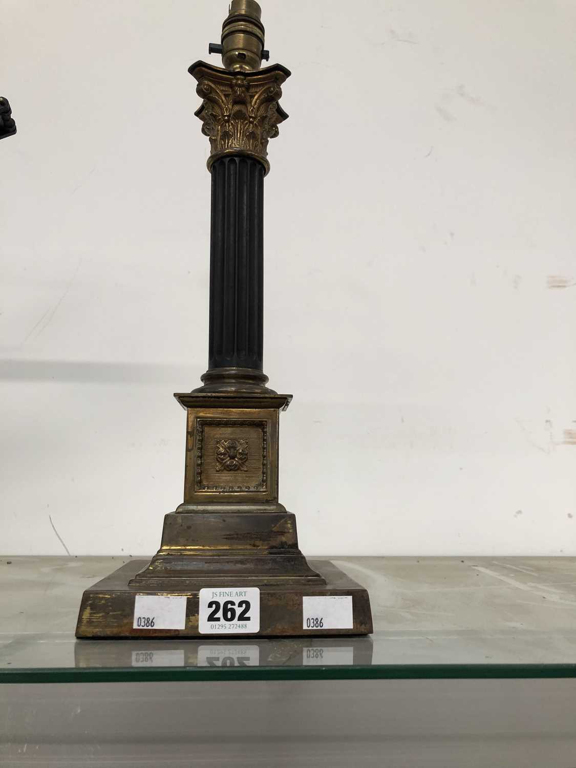 Lot 262 - A 19th-century Corinthian column lamp base.