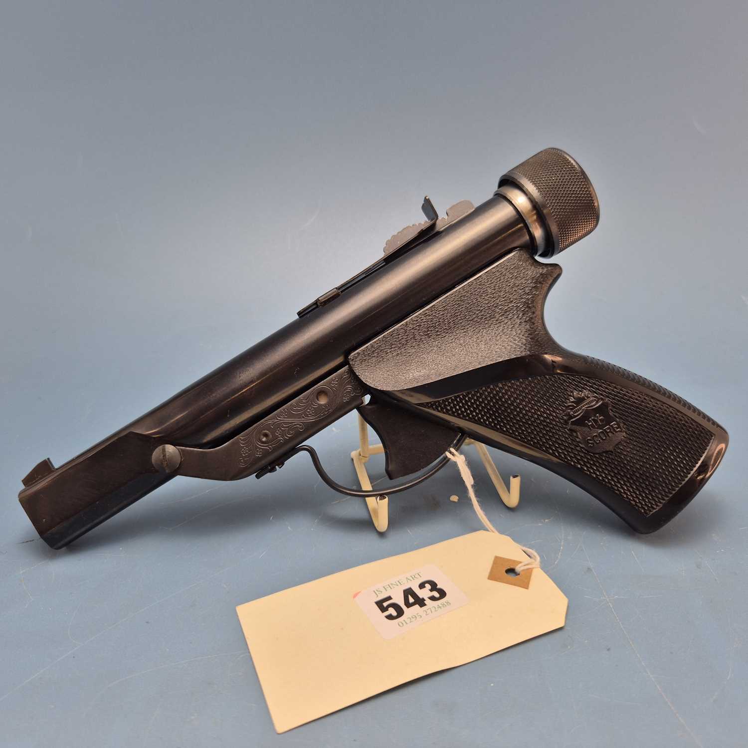 Lot 543 - Airgun.- A rare Hy-Score sporter air pistol.