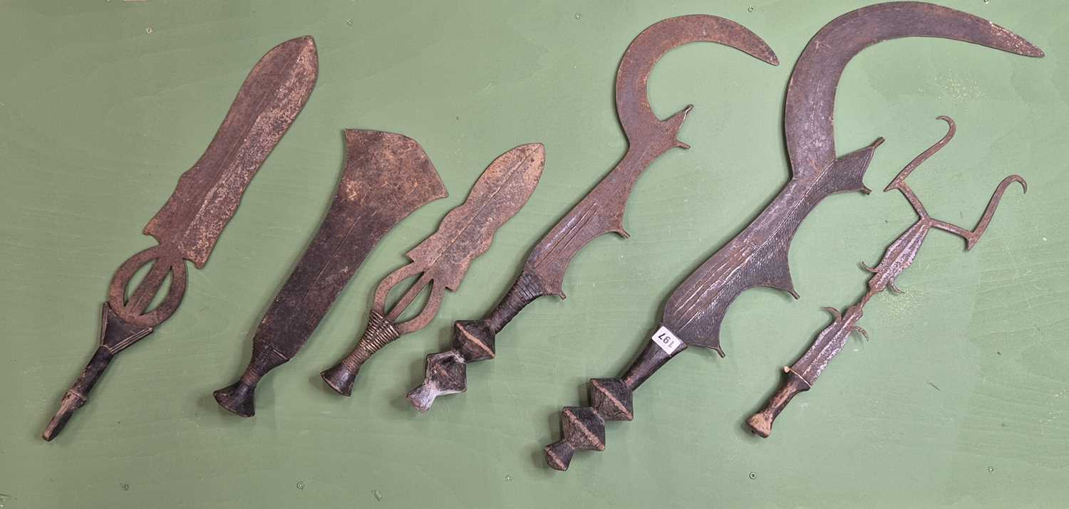 Lot 197 - Six various African bladed weapons