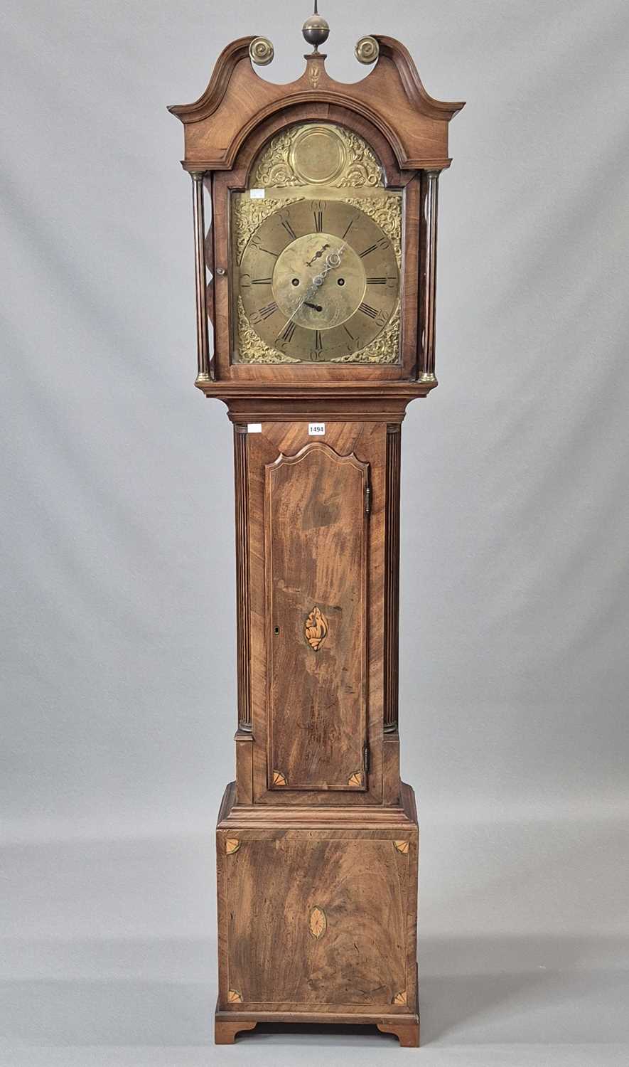 Lot 1494 - A 19th century mahogany long cased clock,