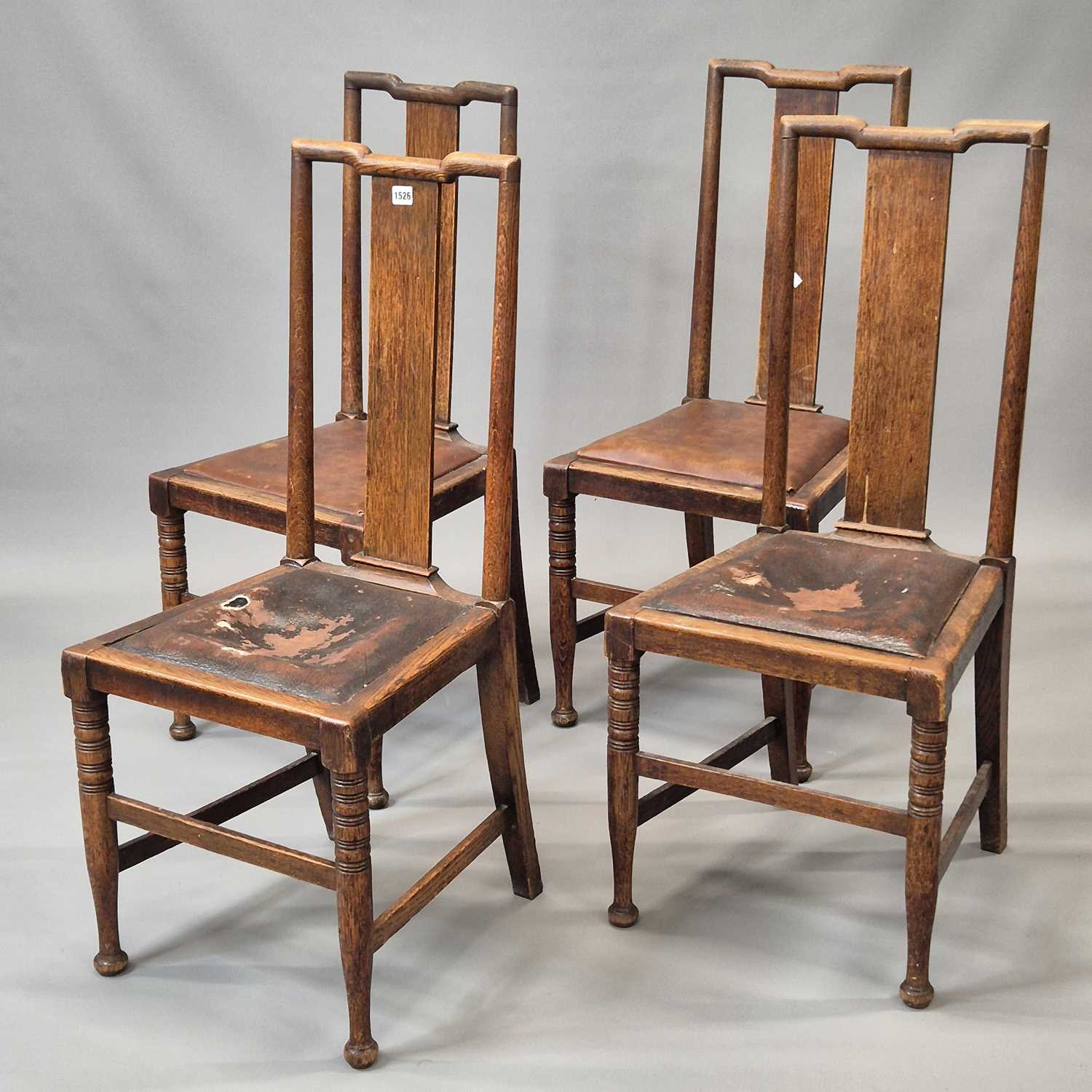 Lot 1526 - A set of four William Morris oak 'Tabard'