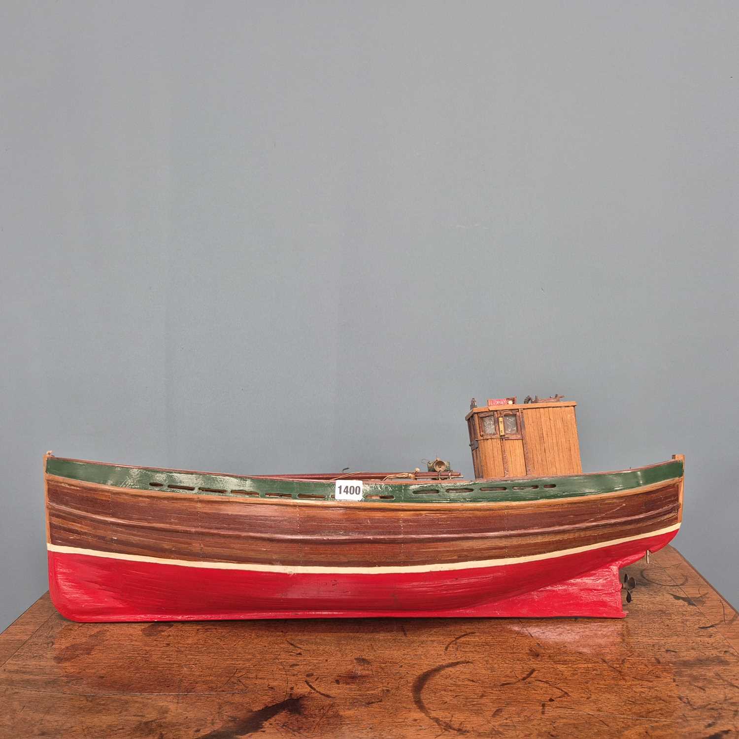 Lot 1400 - A scratch-built model fishing boat.