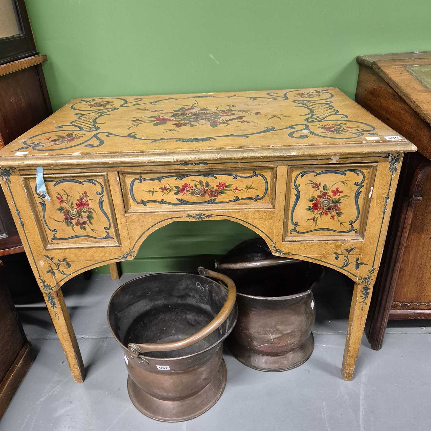 Lot 936 - An unusual painted dressing table or side