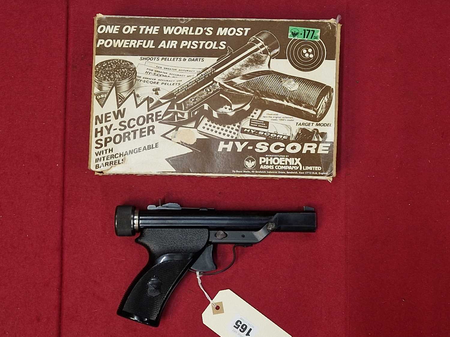 Lot 165 - Airgun.- A rare Hy-Score sporter air pistol.